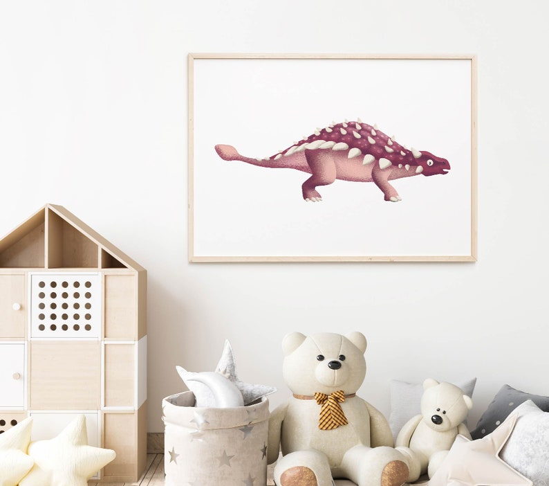 Ankylosaurus Dinosaur Wall Art Print | Poster for Your Kid's Room ...