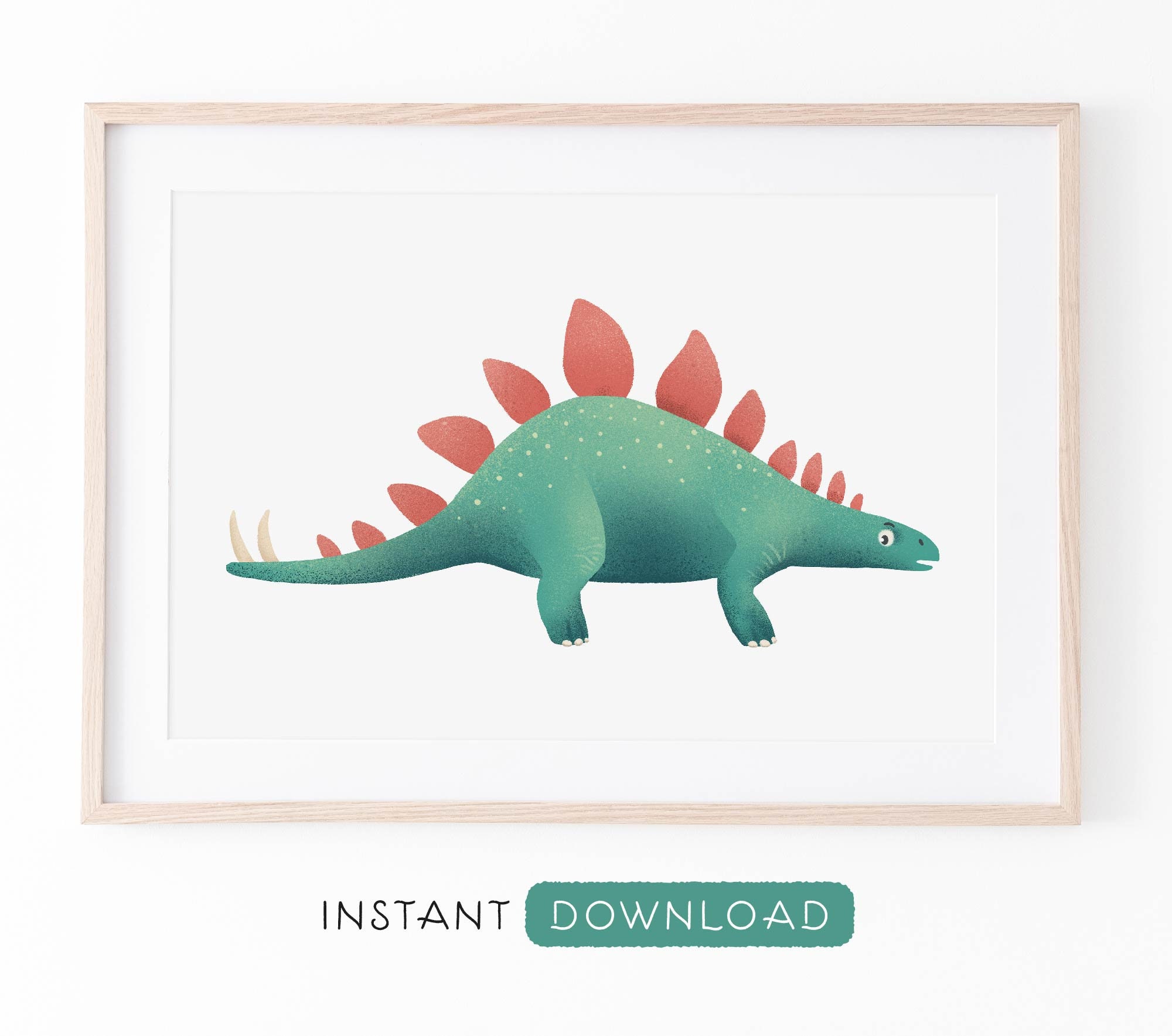 Cute Stegosaurus Printable Poster | Animal Wall Art for Your Kids Room ...