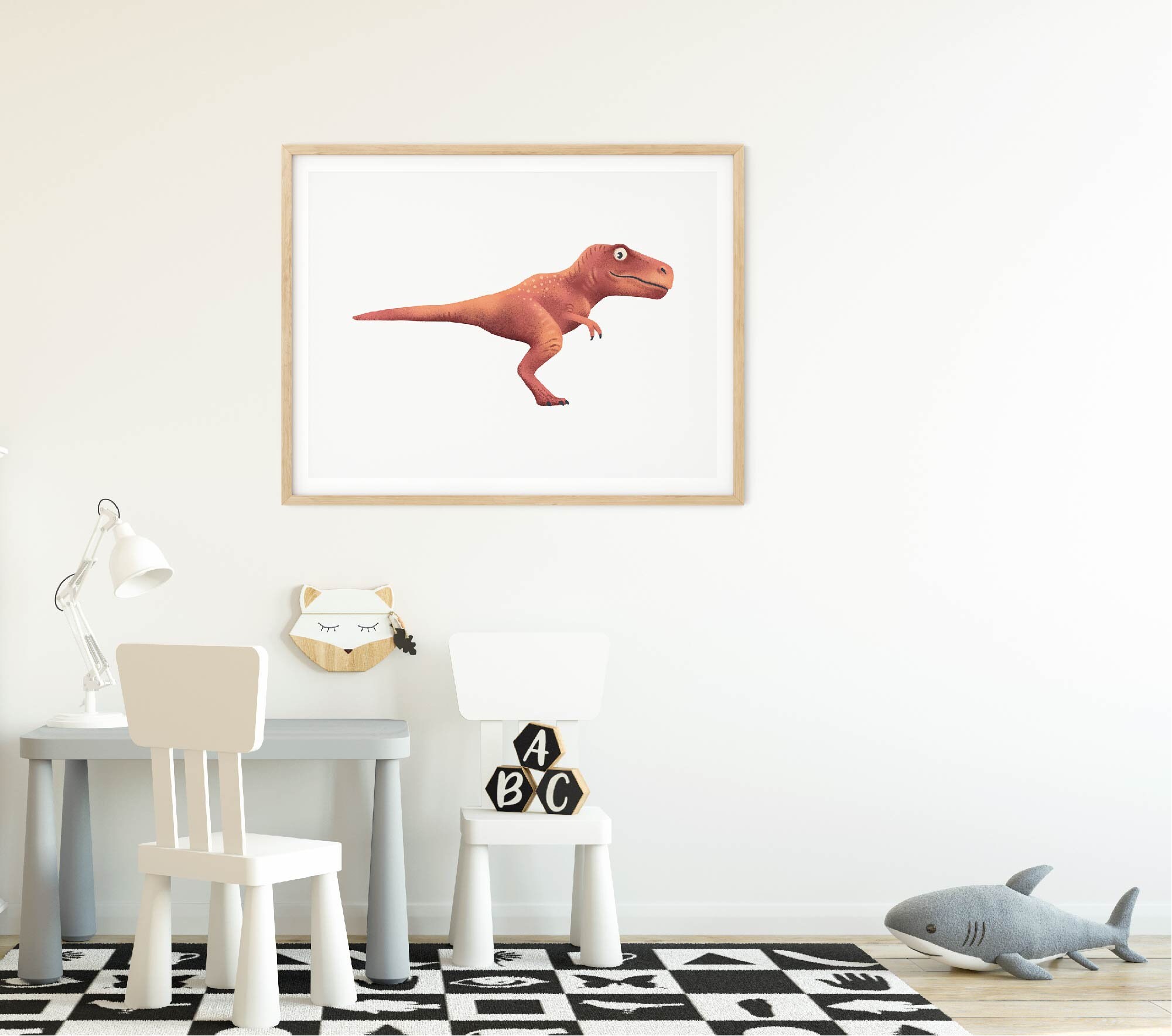 Tyrannosaurus Rex Wall Art Print | Dinosaur Portrait Poster | Instant ...