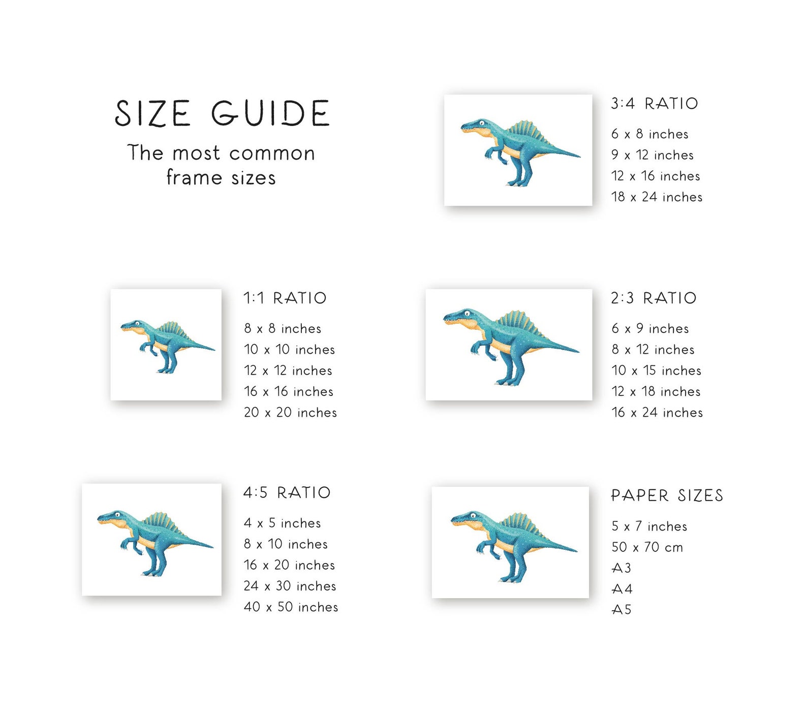 Spinosaurus Printable Wall Art | Dinosaur Portrait Illustration Poster ...