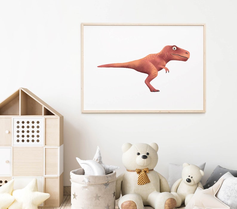 Tyrannosaurus Rex Wall Art Print | Dinosaur Portrait Poster | Instant ...