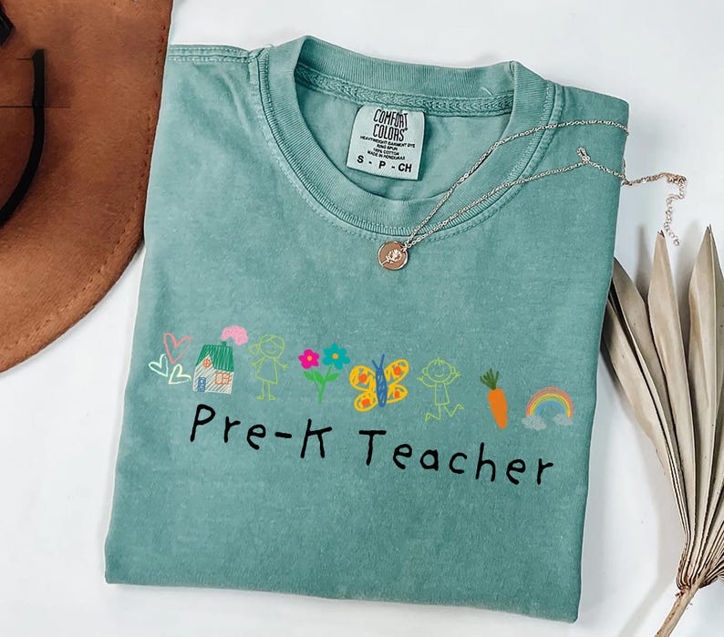 Cute Pre-k Teacher Shirt Fun Hand Drawn Doodle Design for Preschool and ...