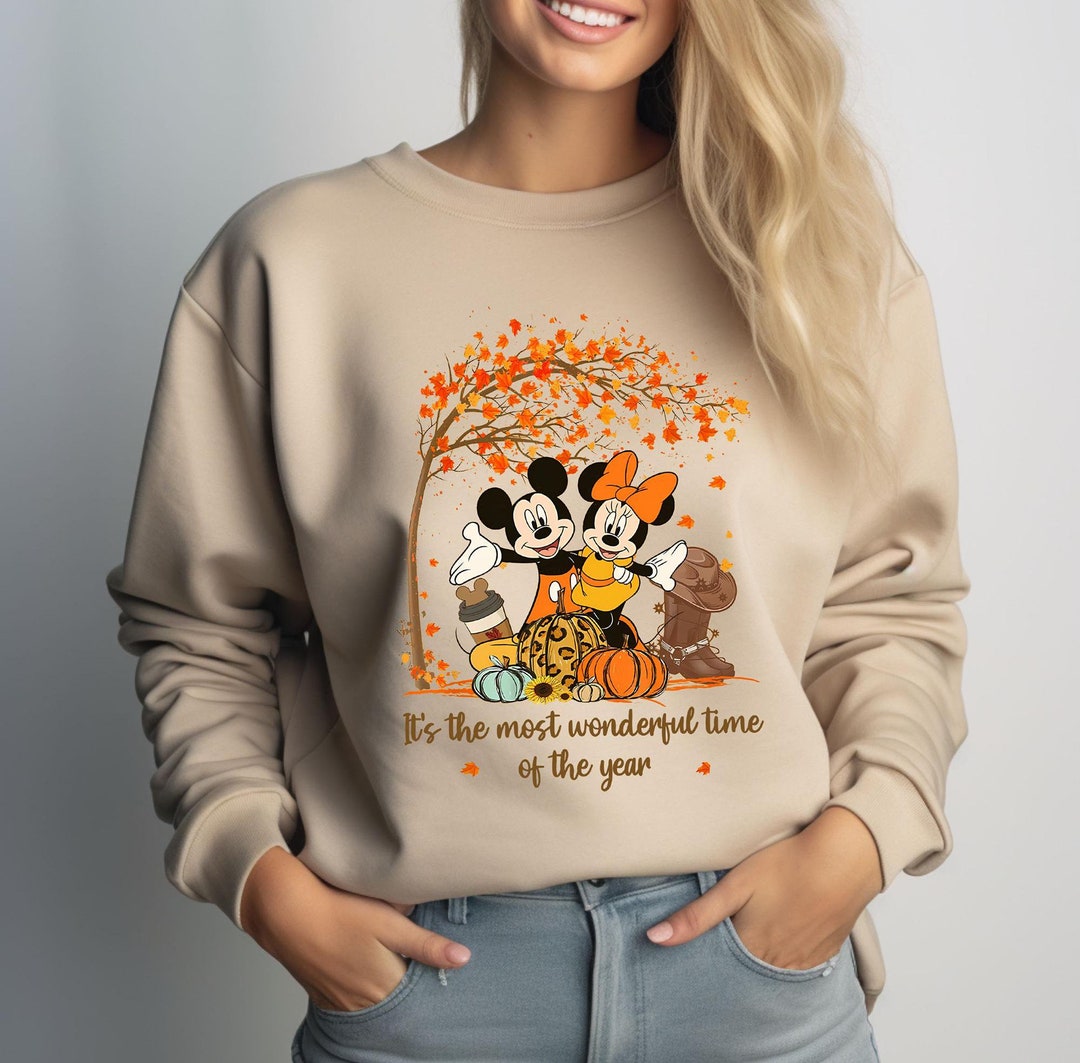 Mickey Minnie Fall Shirt Disney for Halloween Party Tee Mickey Autumn ...