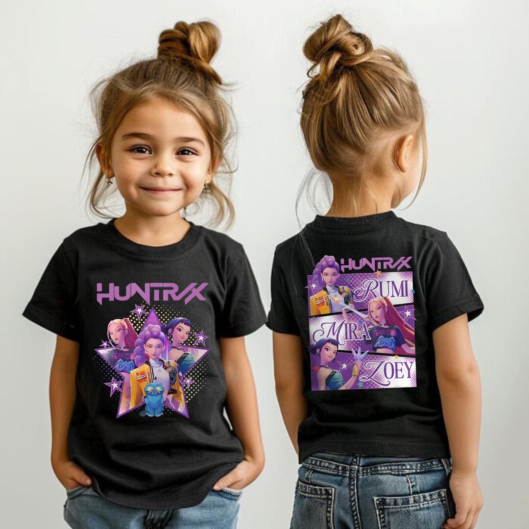 Huntrix Girls Kpop Demon Hunters T Shirt Mira Rumi Zoey Tee Kawaii Kpop ...
