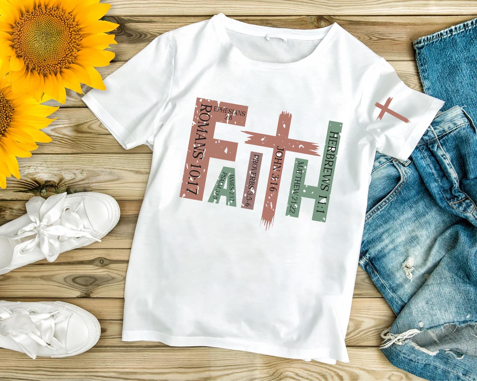 Christian Shirt, Bible Verse T-shirt, Religious Outfit, Retro Faith T ...