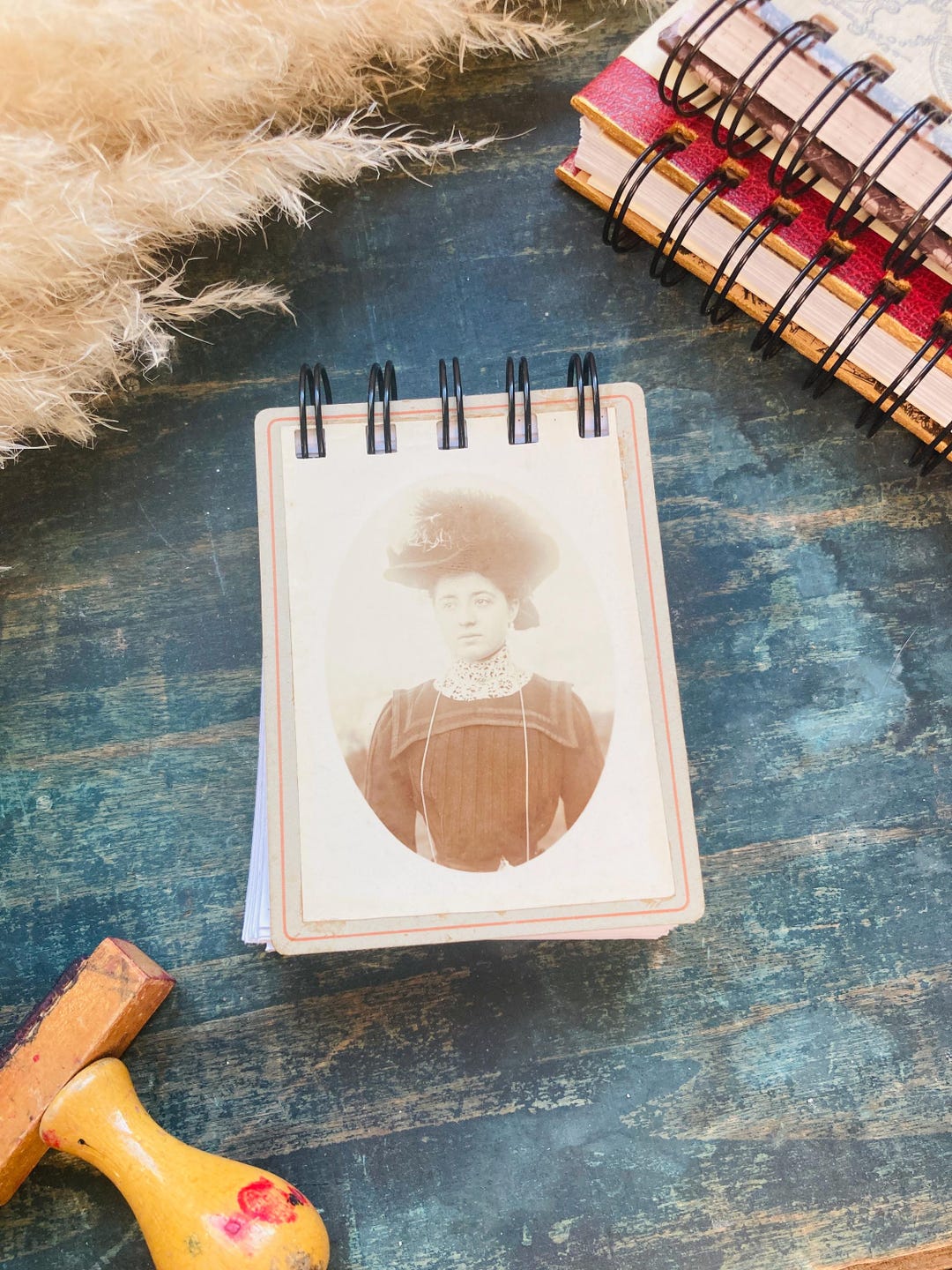 Vintage Victorian Woman's Notebook • Upcycled Old Photo • Handmade ...