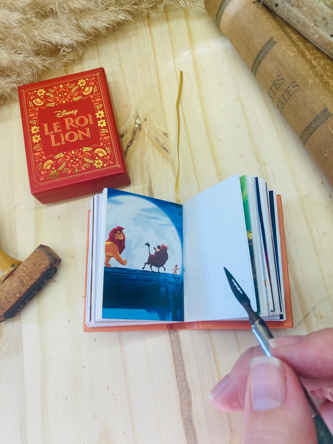 Mini Lion King Notebook – Handmade – 96 Dot Grid Pages – Pocket Size - Etsy