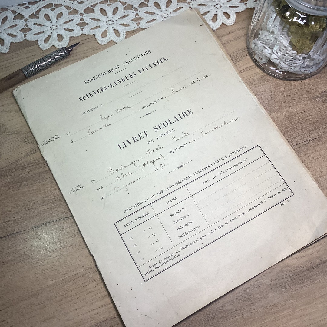 Genuine Old School Notebook From 1906 to 1908, Report Card, Soft Book ...