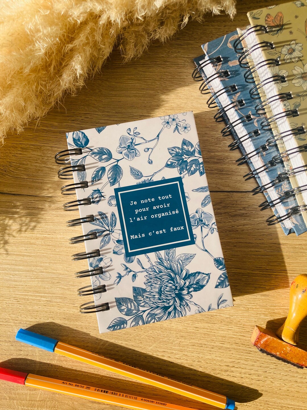 Blue Floral Notebook – 100 Dot Grid Pages – Humor & Flowers ...