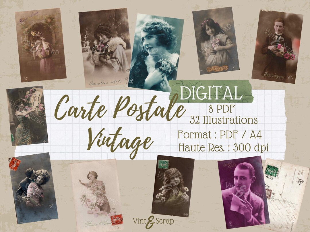 1920s Vintage Postcards – 24 Vintage Photos + 8 Backs With Writing ...