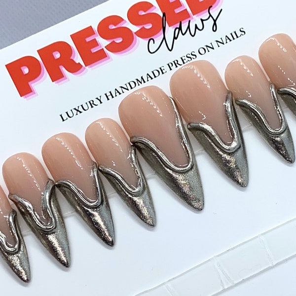 Chrome Acrylic Press on Nails - Etsy