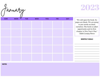 2023 Calendar Printout PDF - Etsy