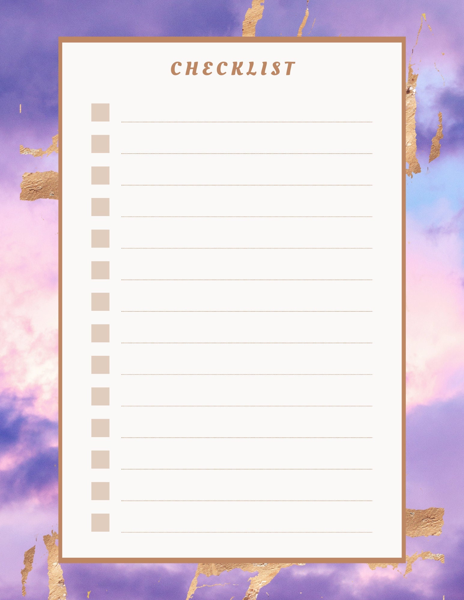 To Do List Purple and Gold - Etsy