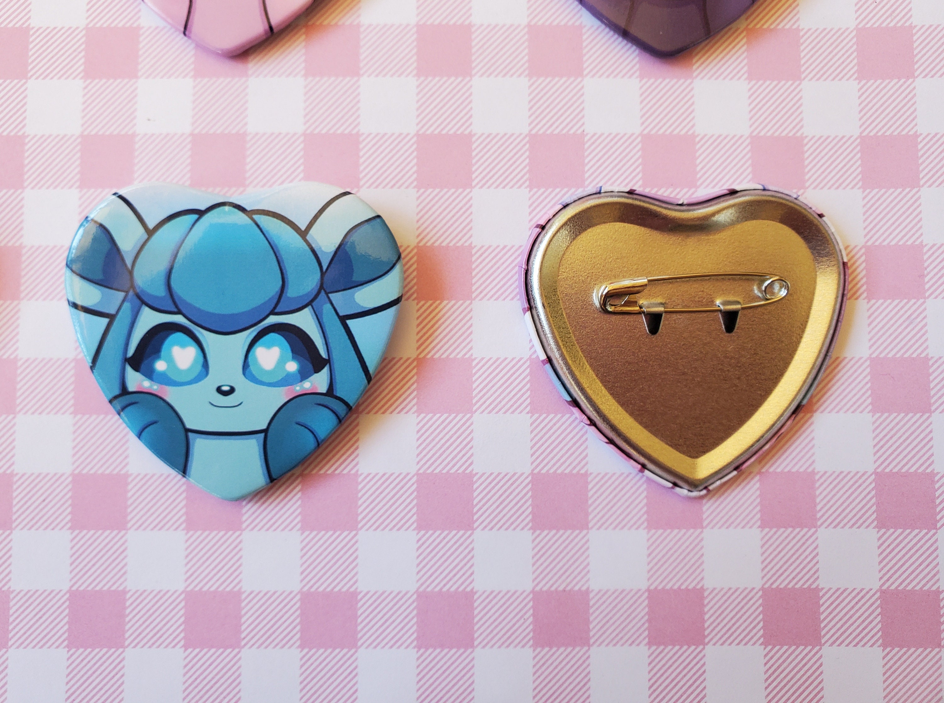 Eeveelution Heart Button Pins - Etsy