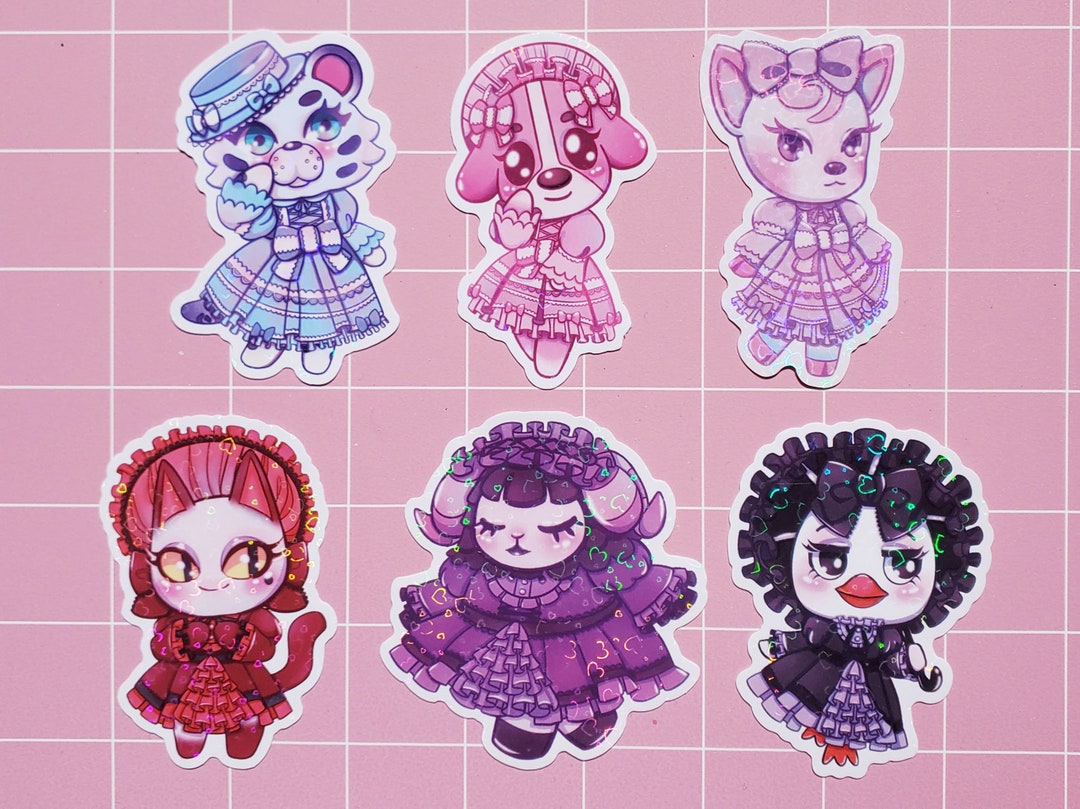 AC Lolita Villager Sticker Set | Heart Holographic Vinyl Stickers ...