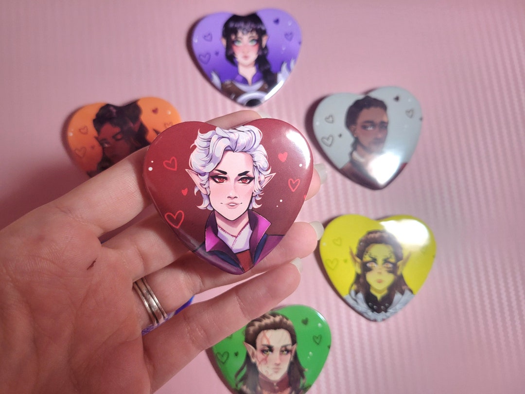 BG3 Heart Button Pins - Etsy