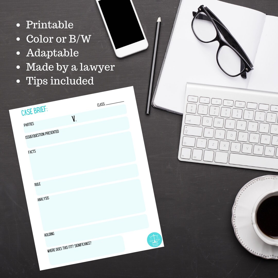 Law School Case Brief Printable Law School Study Pages, Case Brief ...