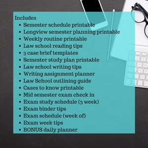 Law Student Printable Bundle Everything Included Law School Study Pages ...