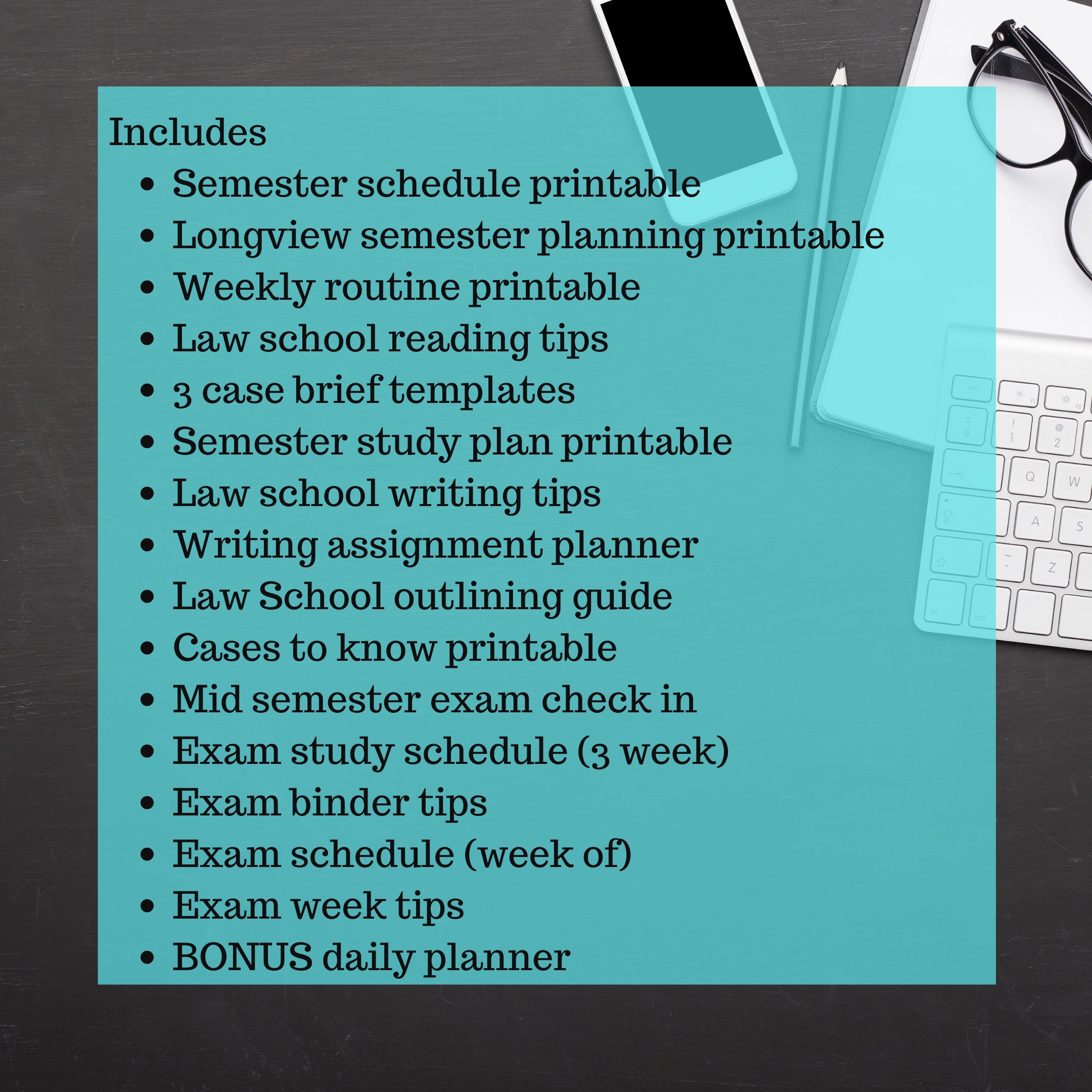 Law Student Printable Bundle Everything Included Law School Study Pages ...