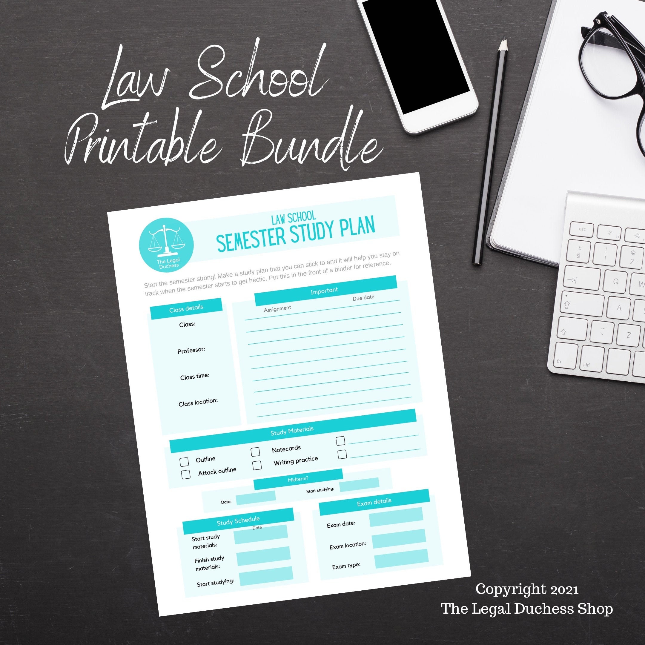 Law Student Printable Bundle Everything Included Law School Study Pages ...