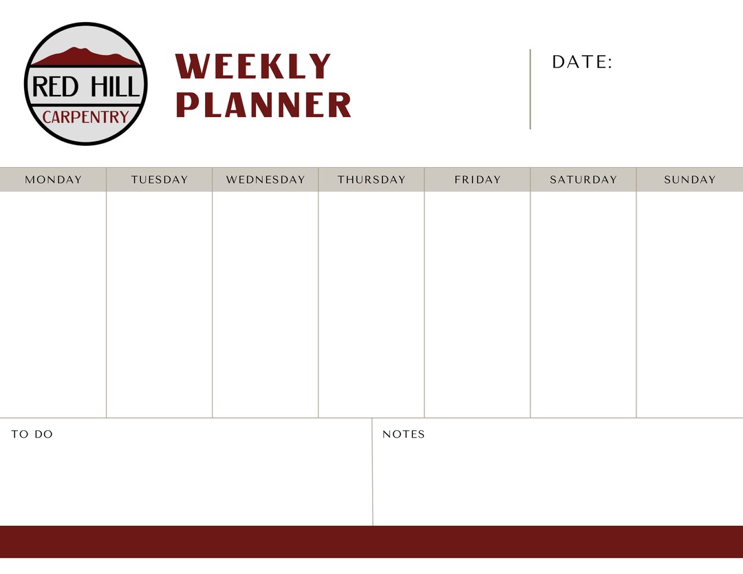 Custom Logo Weekly Planner - Etsy