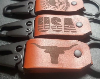 Leather Texas Keychain - Etsy