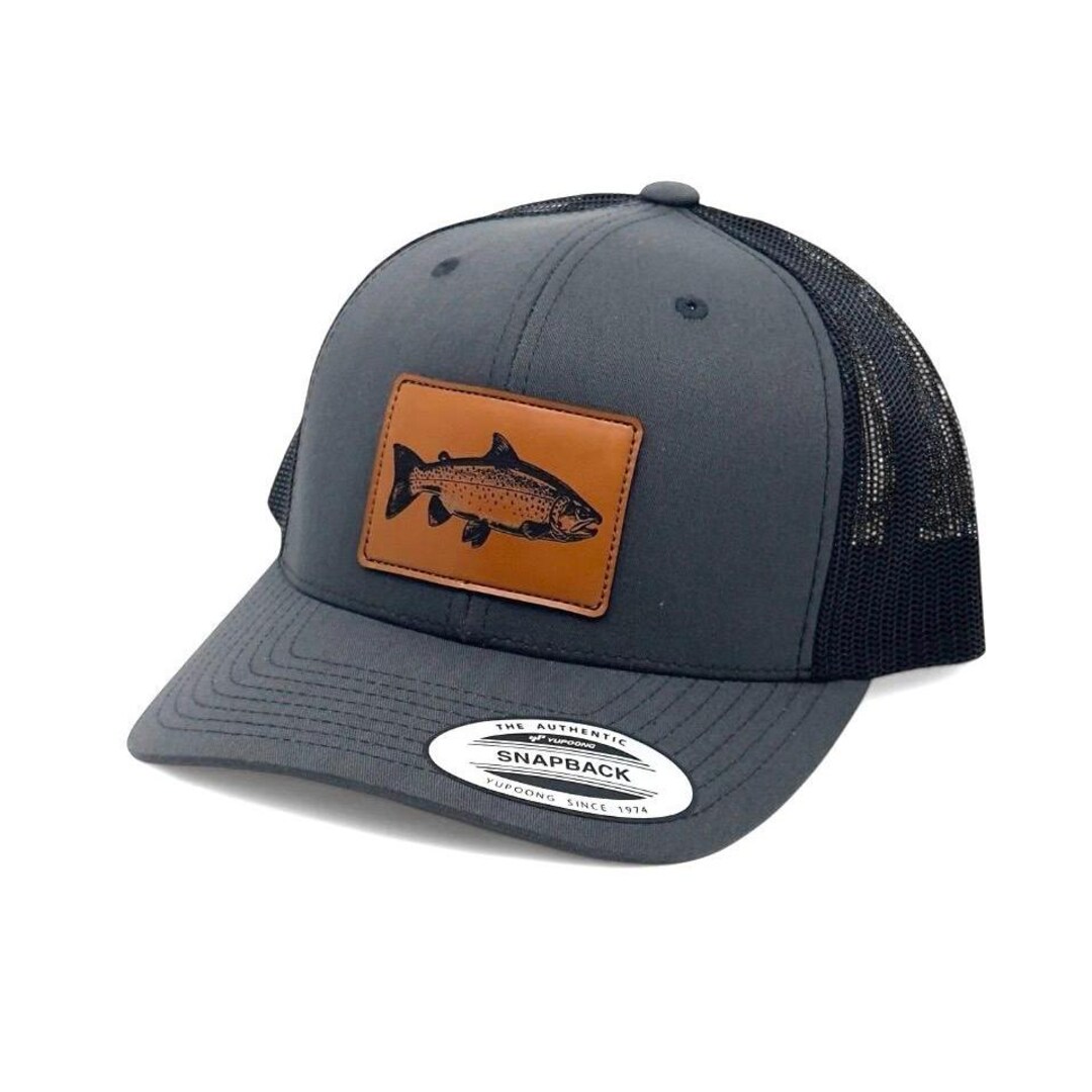 The Trout Leather Patch Trucker Hat - Etsy