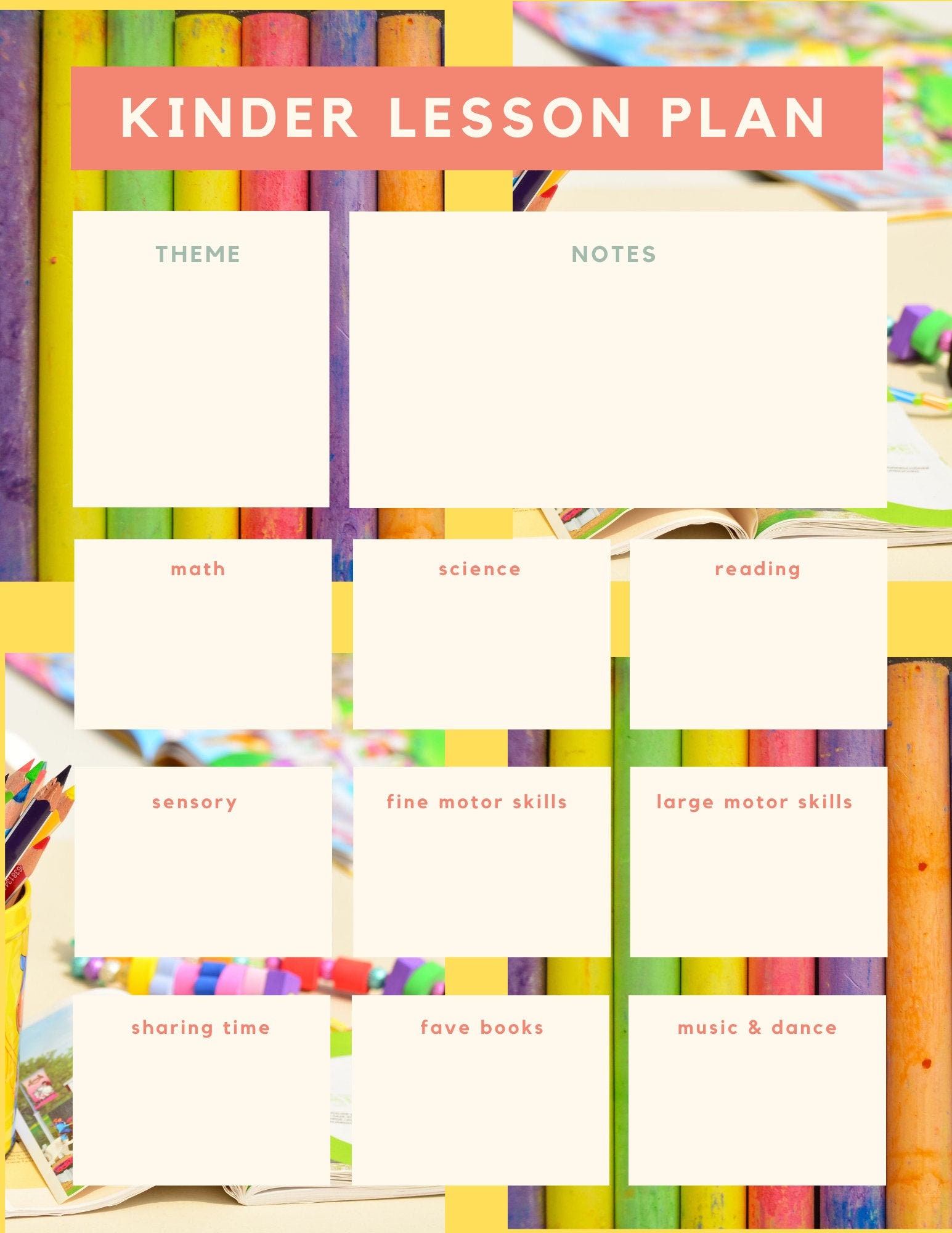 Kindergarten Lesson Plan - Etsy