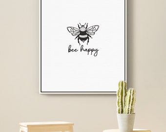 Bee Happy Digital Download / Printable Wall Art - Etsy