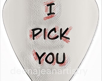 Printable I Pick You Guitar Valentine's Day Cards, 3x4 Gift Tags With ...