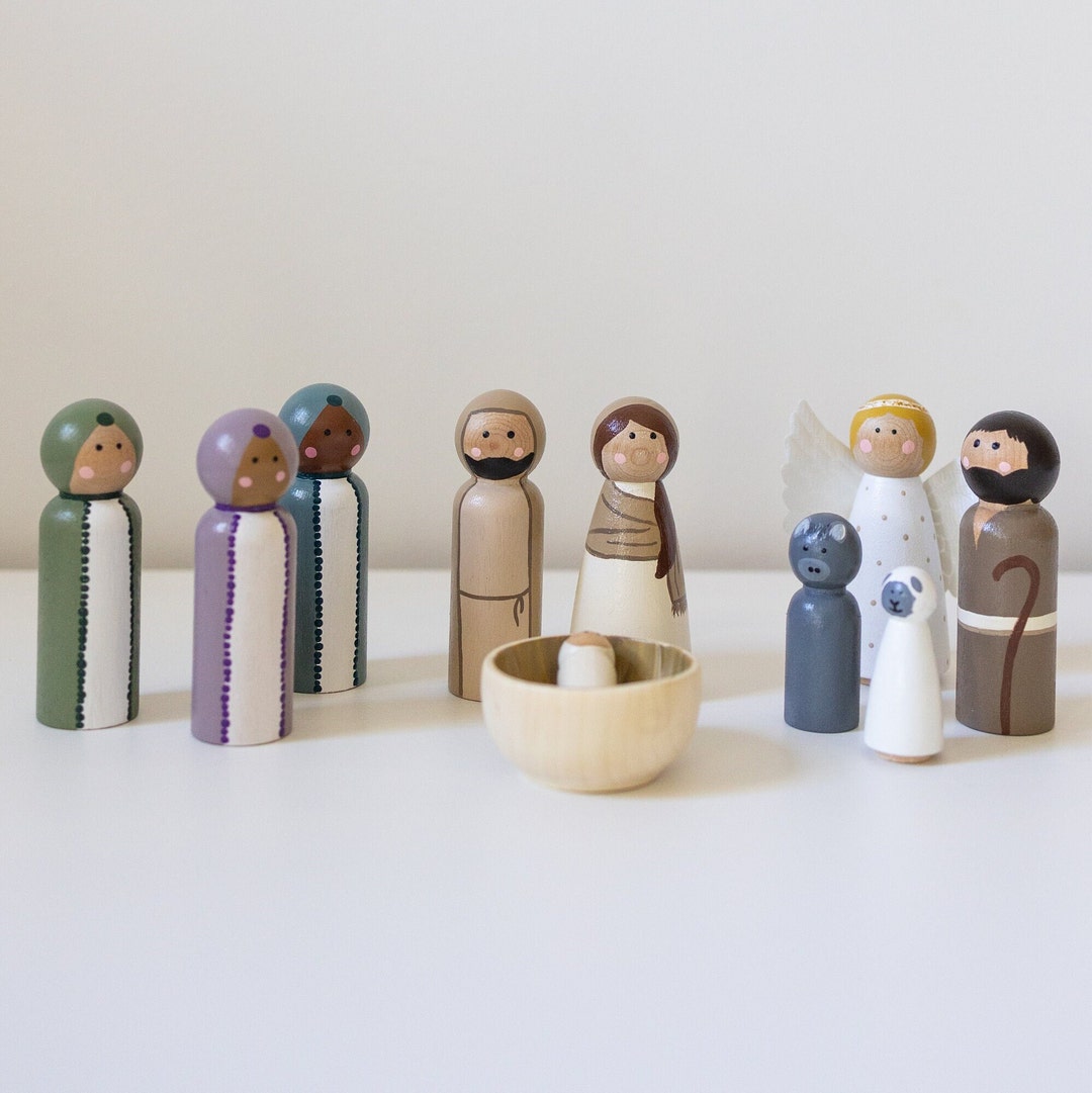 Peg Doll Nativity Set READY TO SHIP - Etsy