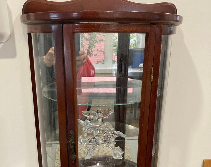 Vintage Table Top or Hanging Curio Cabinet Curved Glass Table Top ...