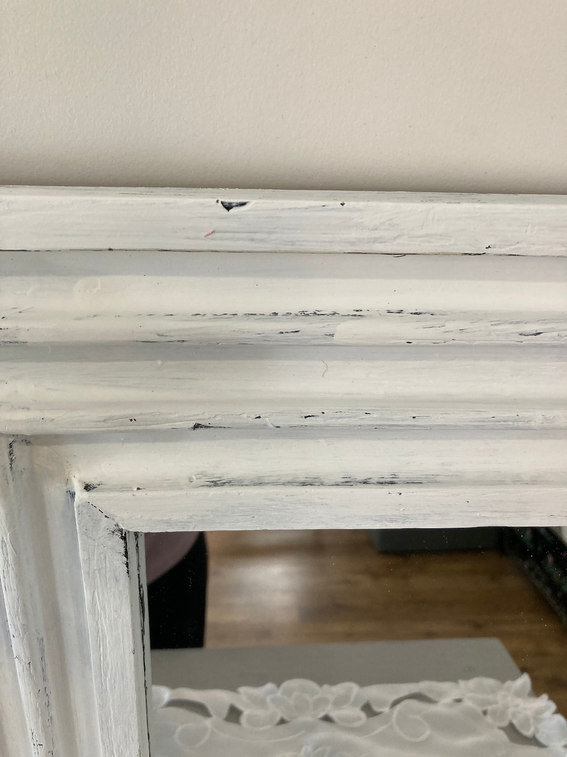 Vintage Farmhouse Style Mirror Rustic Distressed White - Etsy