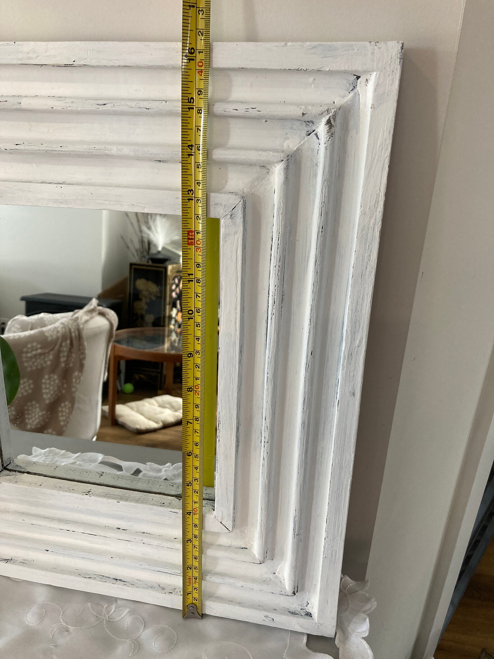 Vintage Farmhouse Style Mirror Rustic Distressed White - Etsy