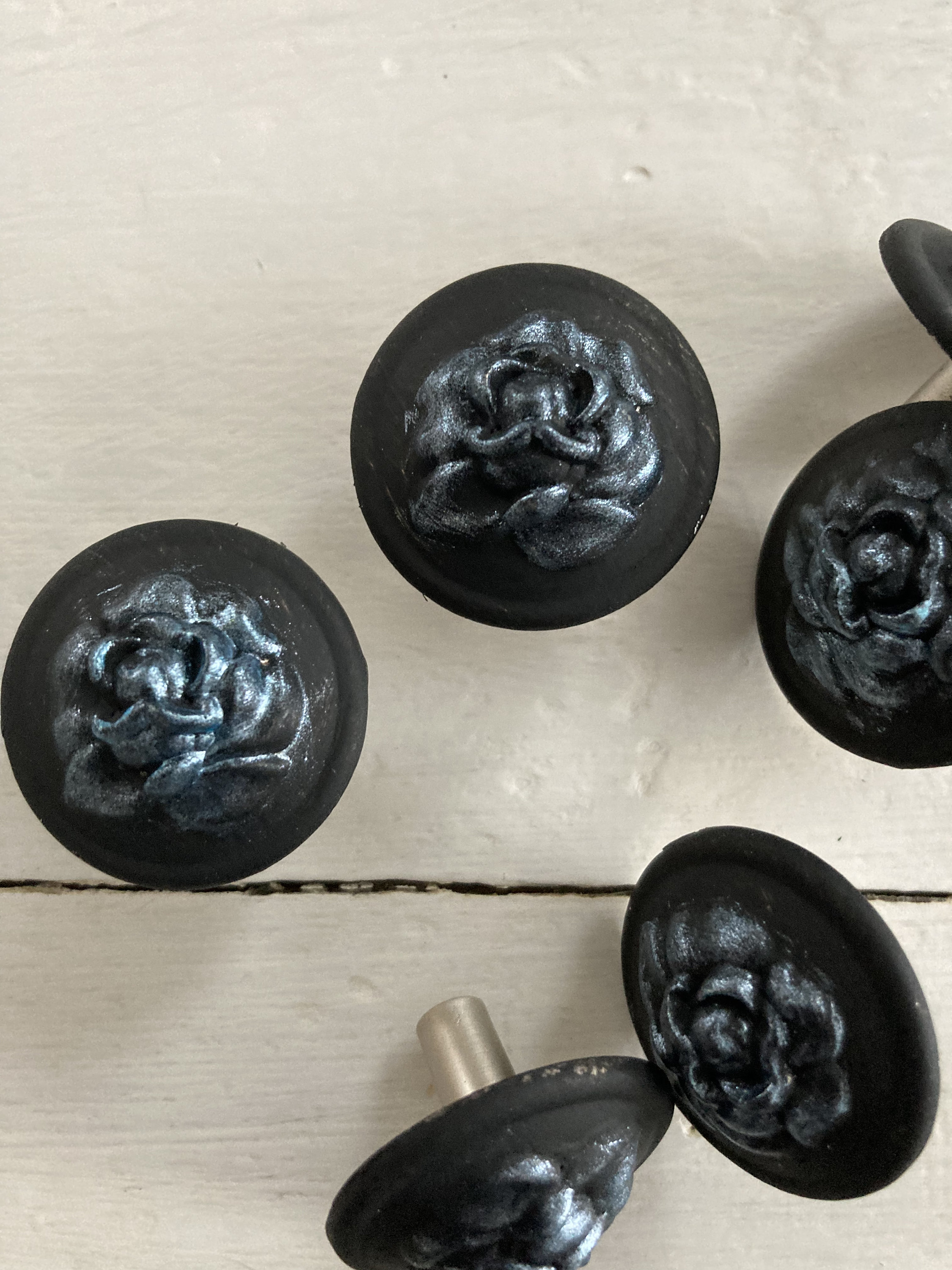 Black Farmhouse Style Knob Shabby Chic Vintage Rustic Country Cabinet ...