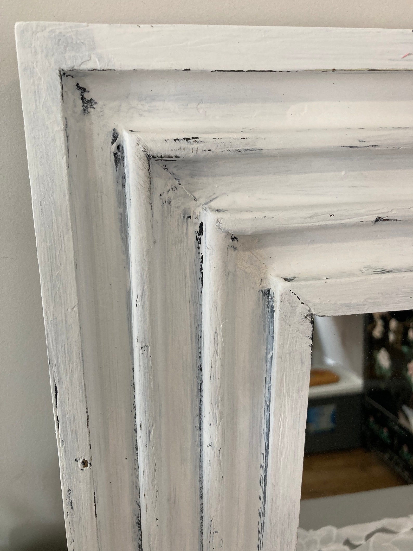 Vintage Farmhouse Style Mirror Rustic Distressed White - Etsy