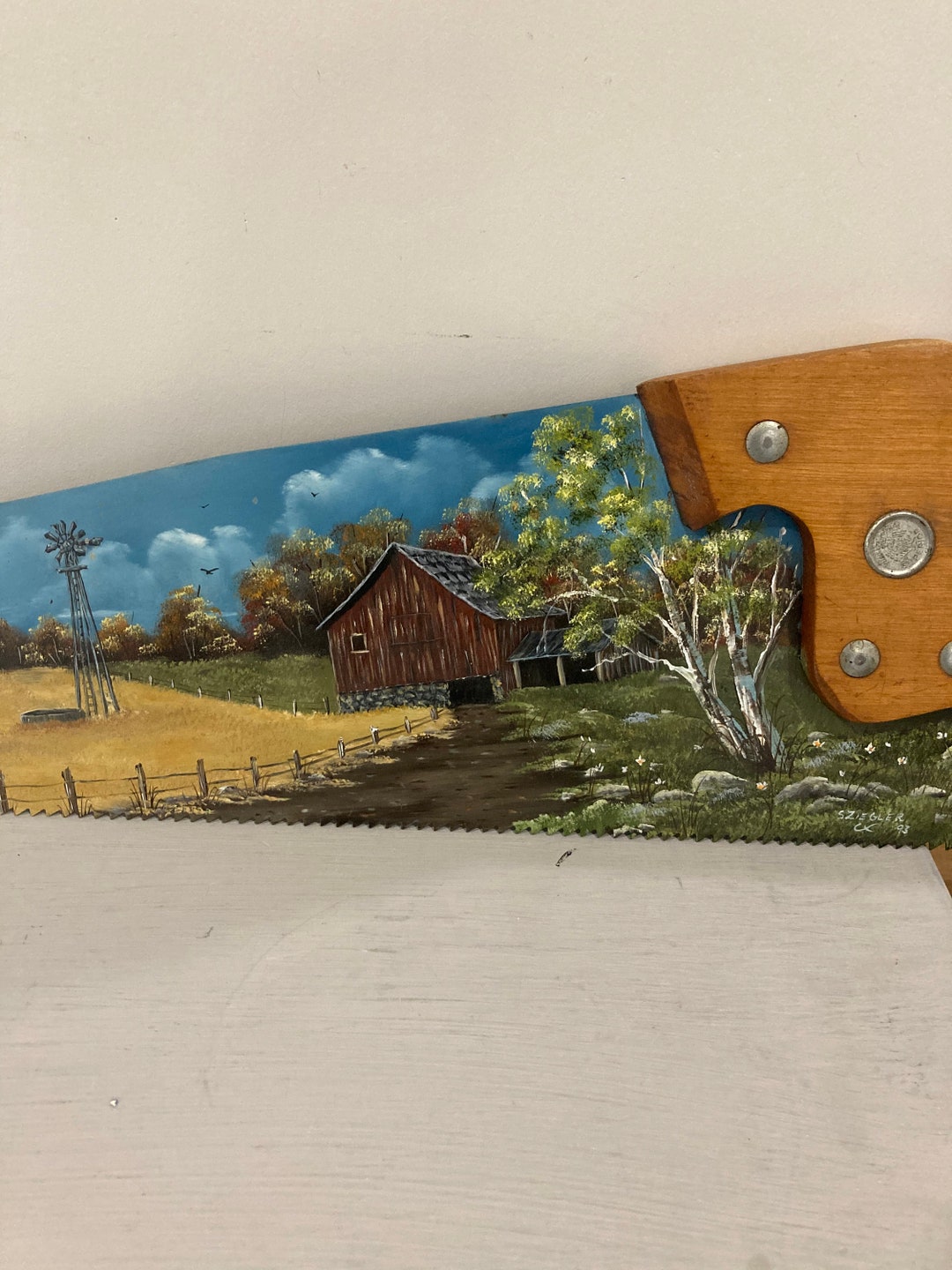 Vintage Hand-painted Farm Scene Saw: Collectible Saw Decor - Etsy