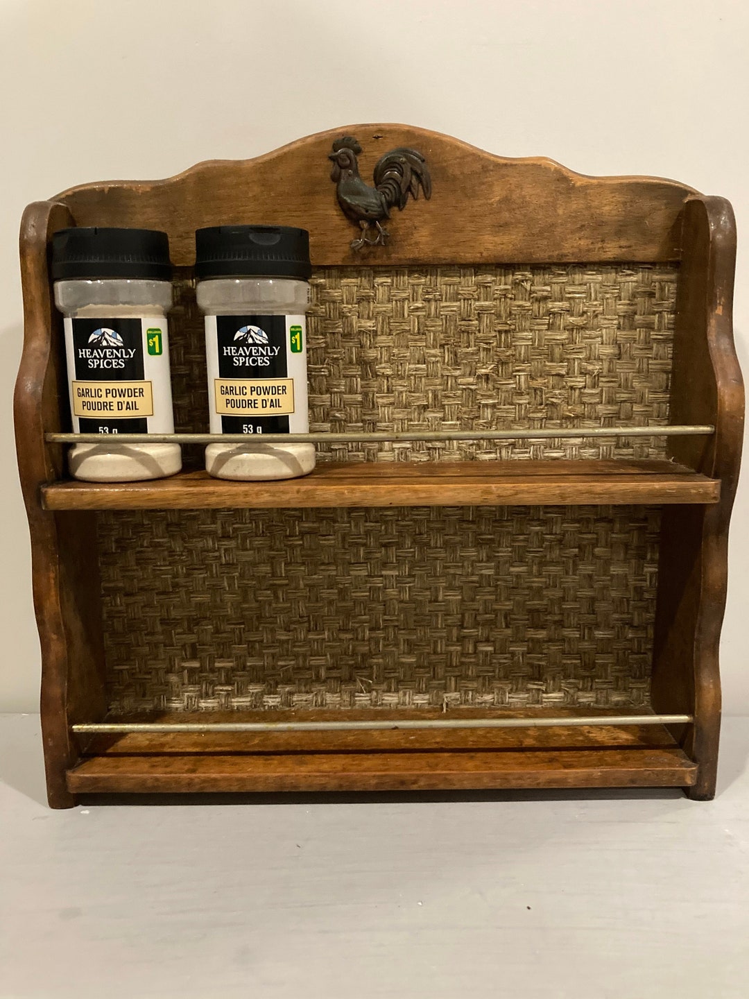 Vintage Spice Rack Rooster Kitchen Decor Farmhouse Style Kitchen Decor ...