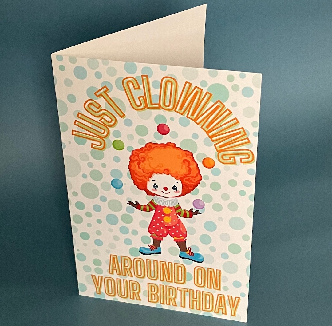 Personalized Clown Birthday Card - Etsy