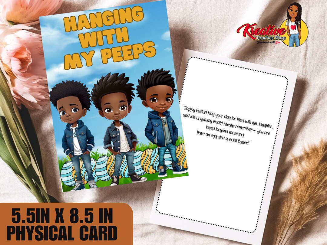 Personalized Easter Card, Hanging With My Peeps Card for Boys - Etsy