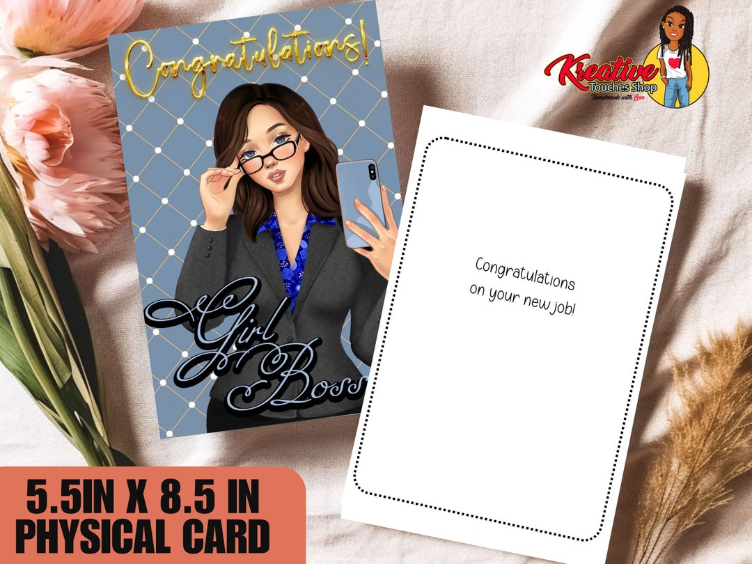 Job Promotion Card, New Job Card, Congratulations on New Job, for Woman ...