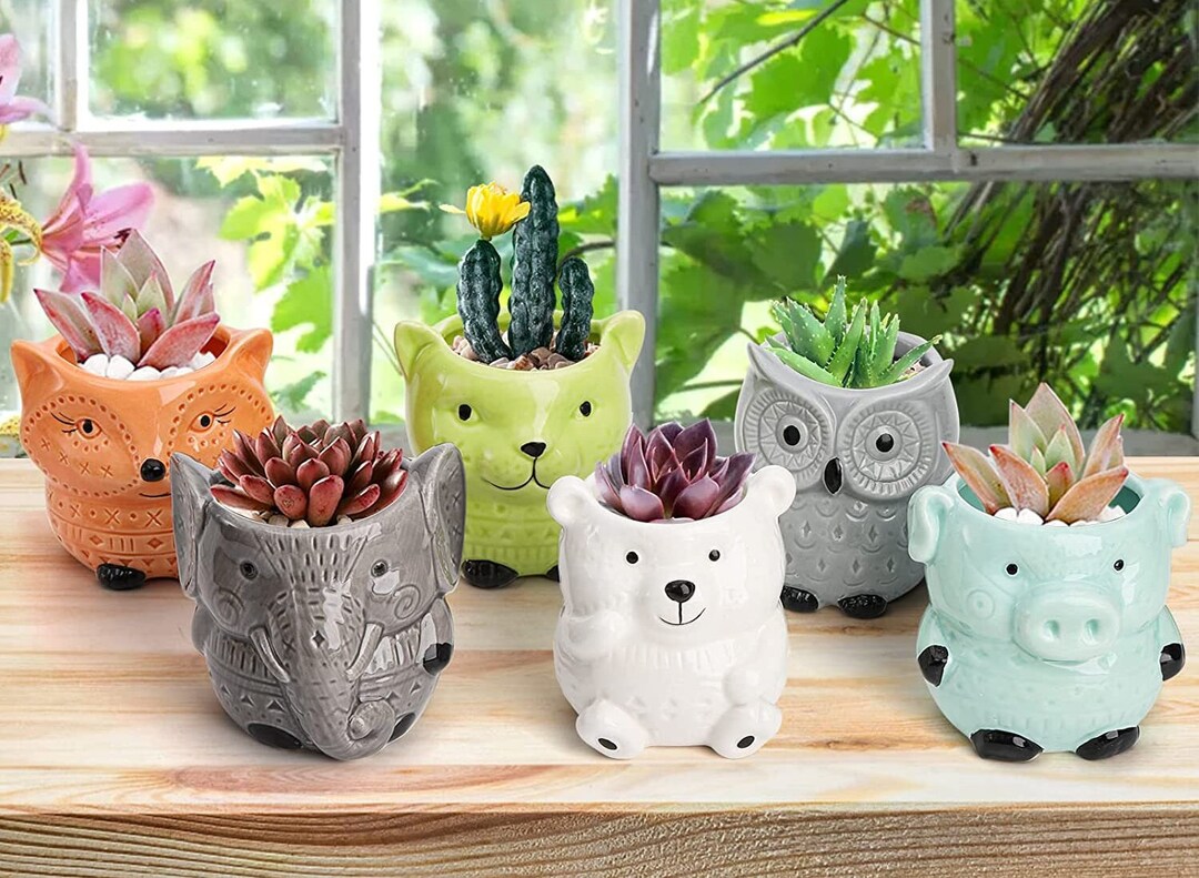 Animal Planter Pots Elephant Planter, Dog, Pig, Tiger, Owl, Rabbit Cute ...