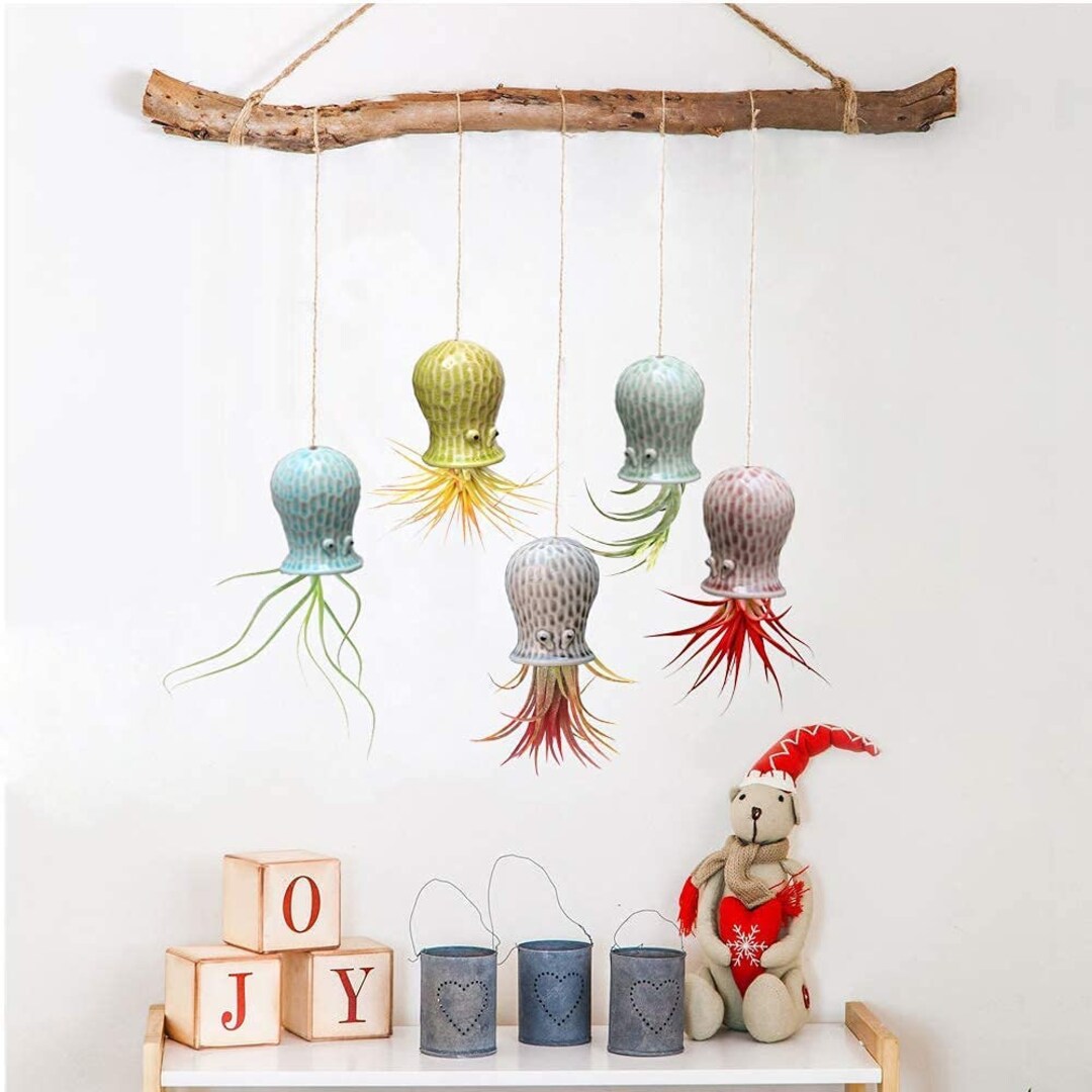 Air Plant Pot Hanger Octopus Ceramic Wall Planter Hanging Wall Decor ...