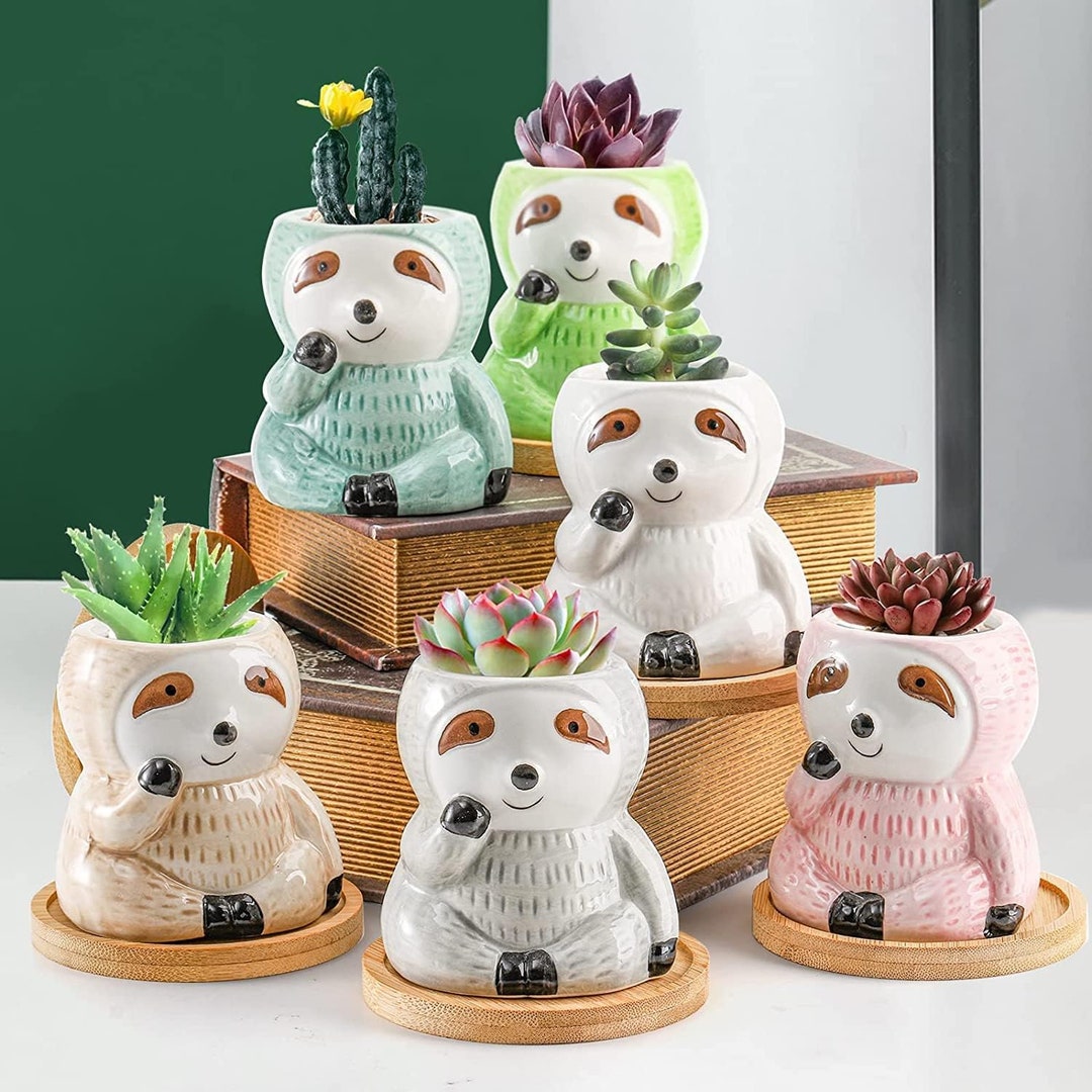 Fun Sloth Planter for Plants 6 Sloth Color Plant Pot Options Makes ...