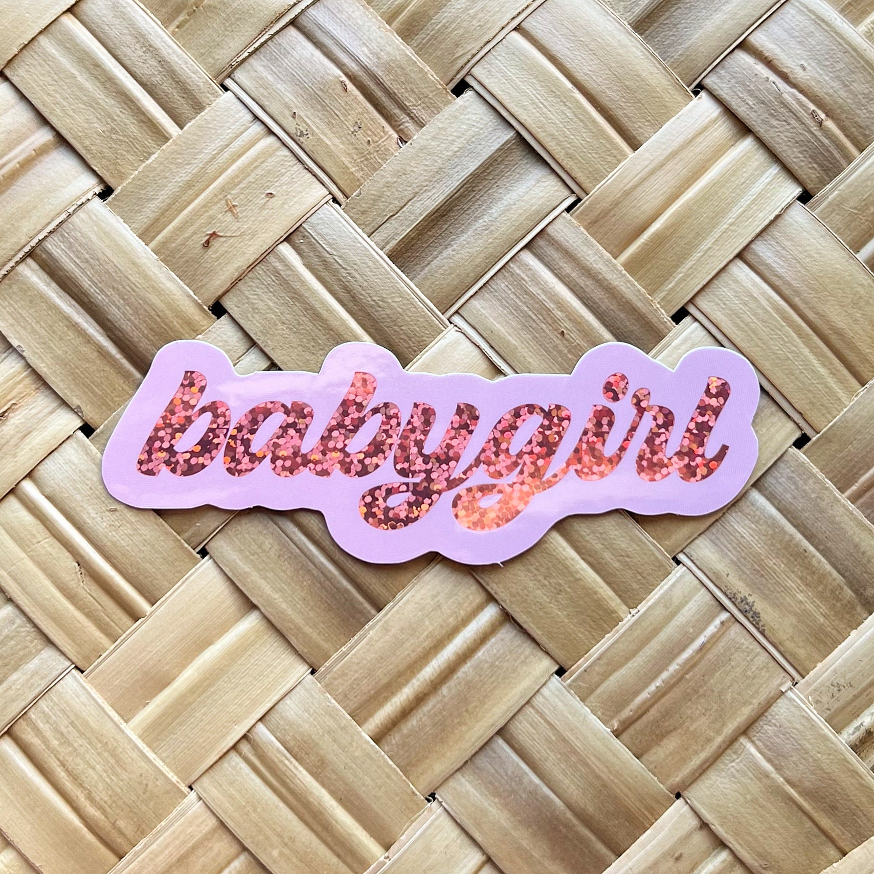 Glitter Babygirl Sticker, 4.25x1.5in. - Etsy