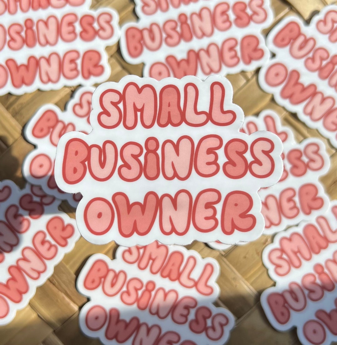 Pink Small Business Owner Sticker, 3x2.25in. - Etsy