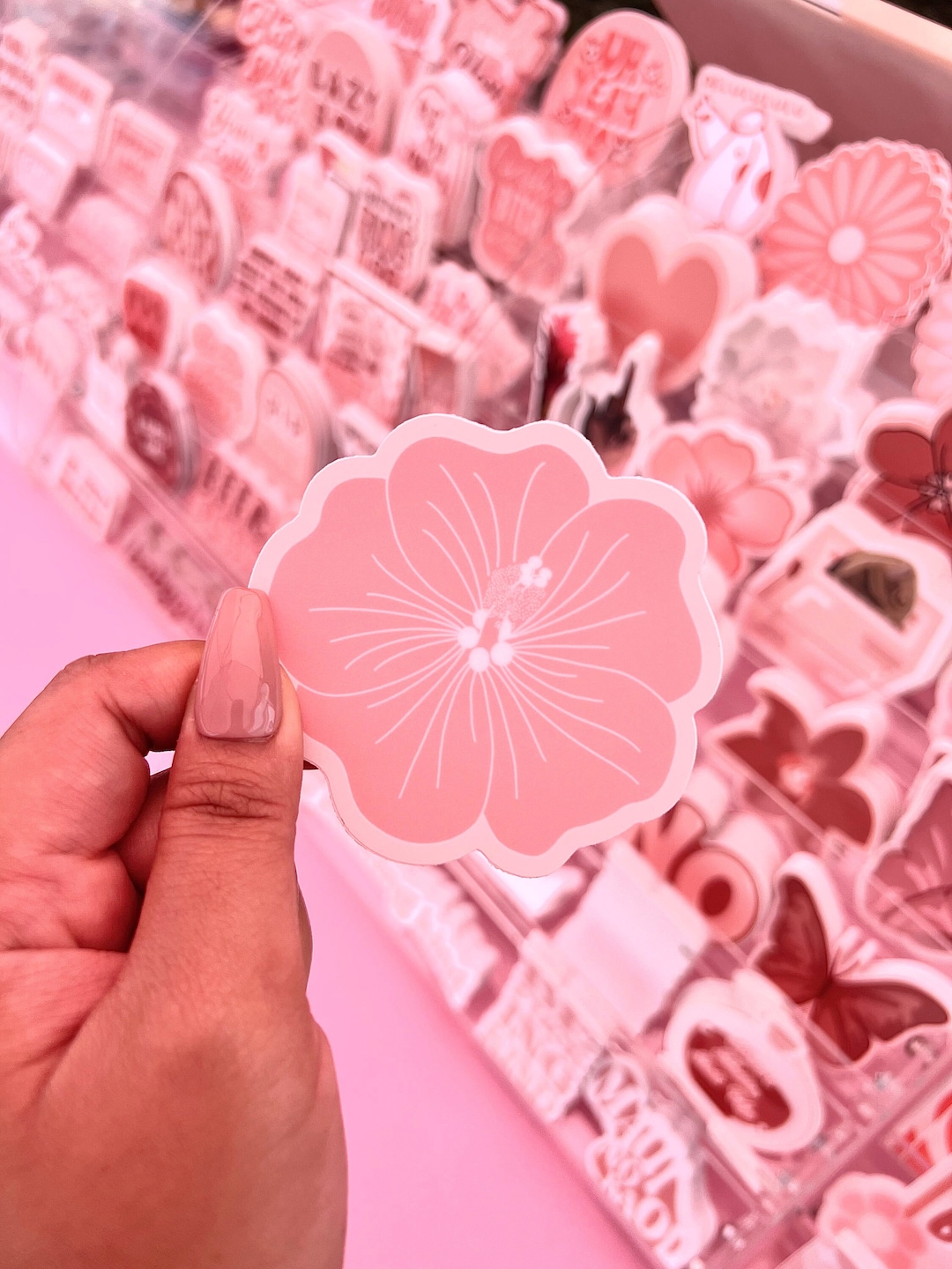 Pink Hibiscus #1 Sticker, 3x3" - Etsy