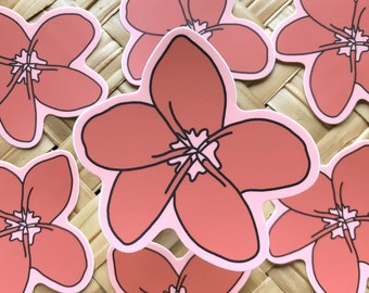 Pink Yellow Plumeria Frangipani Flower Kiss-cut Vinyl Decals - Etsy
