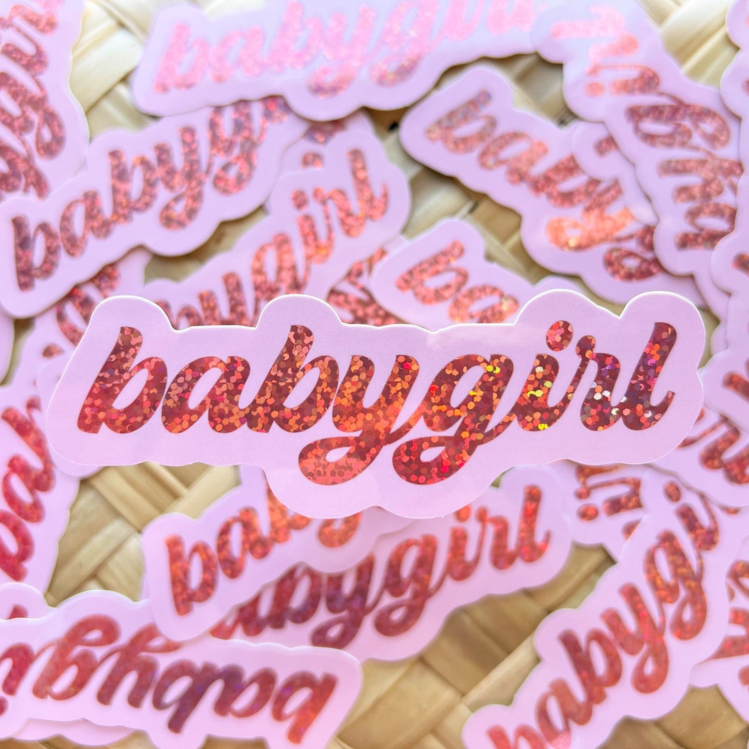 Glitter Babygirl Sticker, 4.25x1.5in. - Etsy