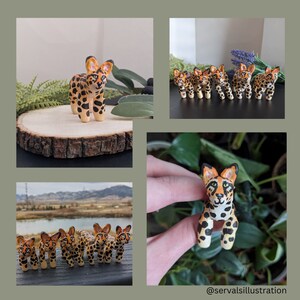 Serval Figurines | Choose From 5 Polymer Clay Sculptures, Totems - Etsy